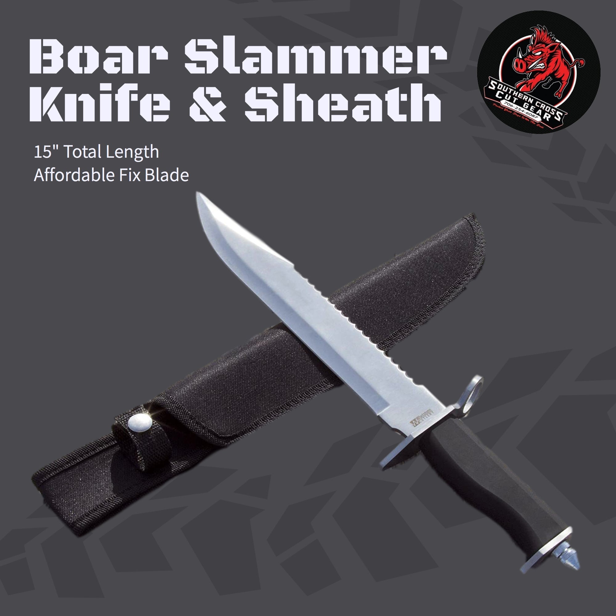 The "Boar Slammer" Pig Sticker and Sheath - Southern Cross Cut Gear